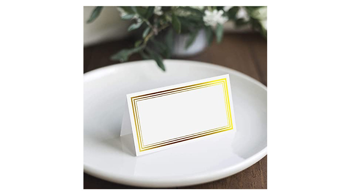 Elegant Gold Foil Place Cards for Events – 135 Pack