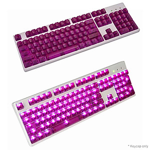 MOHALIKO 104 PBT Keycaps Set, Universal Stylish Clear Mechanical Keyboard Key Caps Replacement for Mechanical Gaming Keyboard Clear