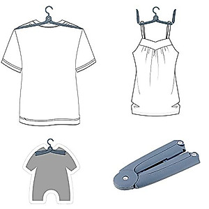 LaiYHe 6 Pack Travel Portable Folding Hanger Multi-Functional Travel Hanger Camping Travel Clothing Drying Cloth Hangers Storage