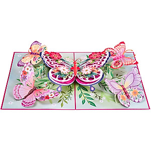 Paper Love 3D Romantic Pop Up Card, Love Bouquet, For Valentines Day, Anniversary, Birthday, Mothers Day, All Occasions - 5" x 7" Cover - Includes Envelope and Note Tag