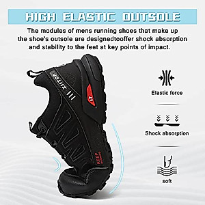 Trail Running Shoes Men Hiking Shoes for Men Outdoor Walking Shoes Breathable Non-Slip Sneakers for Men All-Terrain Trekking Shoes Tennis Cross Training Shoes Black