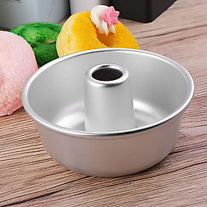 Yardwe Tube Pans for Baking Mini Angel Food Cake Pan, 4 inch Round Chiffon Cake Mold Aluminum Tube Pan Baking Cake Mould Donuts Molds
