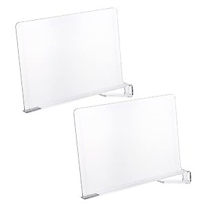 Parliky 2pcs Wardrobe Partition Drawer Dividers Shelf Separator Clear Clothes Organizer Book Dividers for Shelves Shelf Divider Clear Closet Organizer Drawer Separators Transparent Acrylic