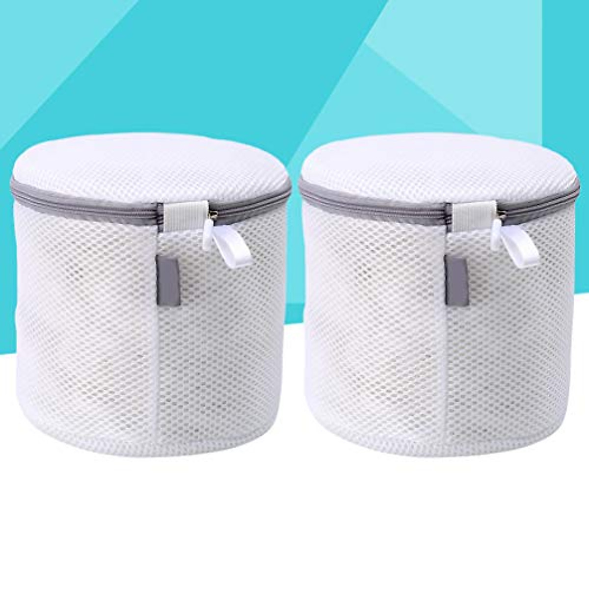 TOPBATHY Laundry Wash Bag Mesh Pouches for Bra Underwear Stockings Blouse Shoes Reusable Washer Protector Baby Kids Girls Clothing with Zipper 2pcs (White)
