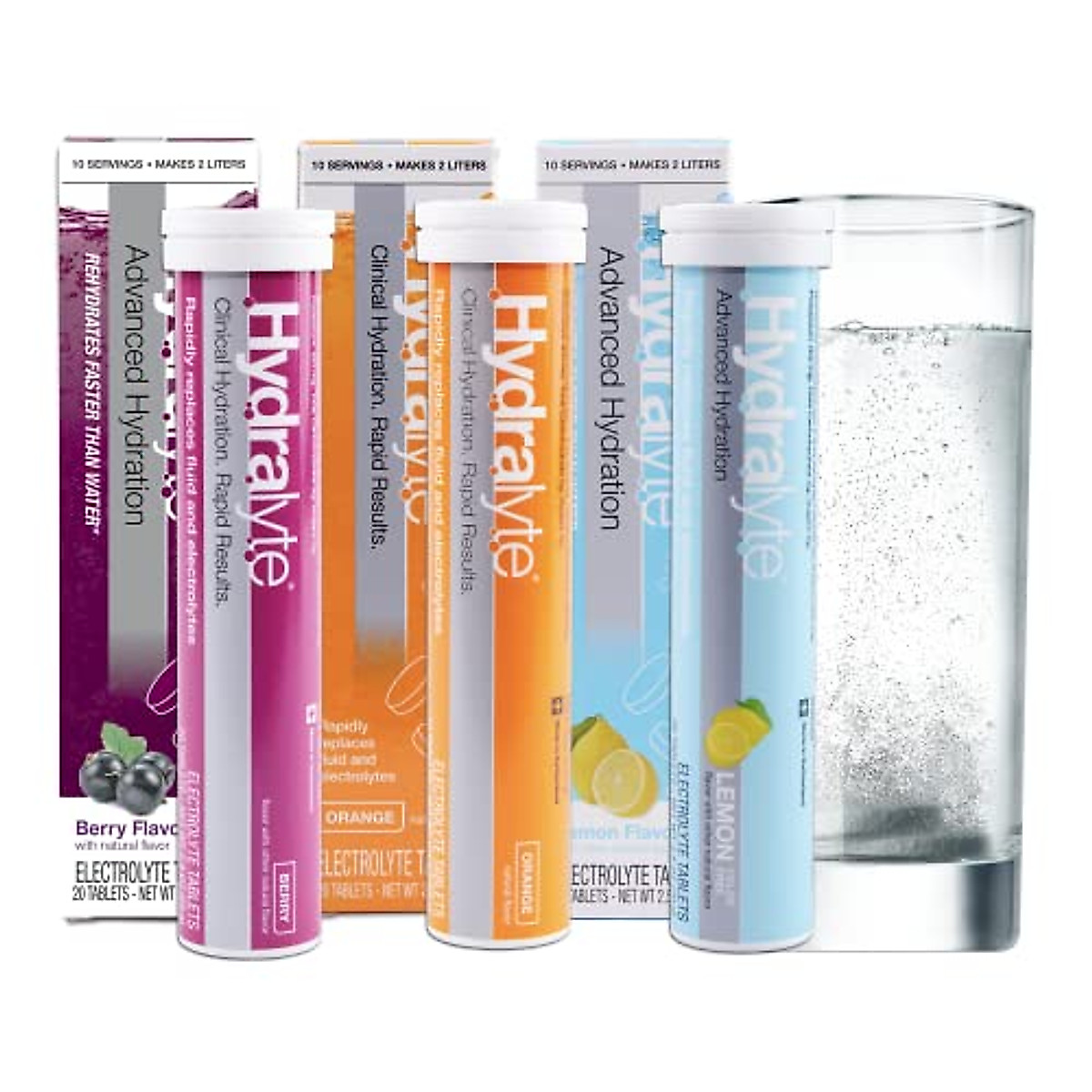 Hydralyte Electrolyte Tablets | Variety Flavor Electrolytes | Bachelorette Party Essential, Workout Essential and A Travel Essential for Daily Hydration Needs | (30 Servings, 60 Electrolyte Tablets)