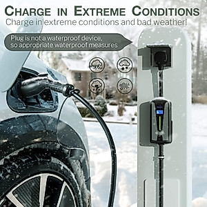 SetWire Level 2 EV Charger, 40 Amp Smart WiFi, 2 in 1 Wall Mount & Portable EV Charger,110-240V, NEMA 14-50 Plug, 23-Foot Cable, Electric Vehicle Car Charging Stations