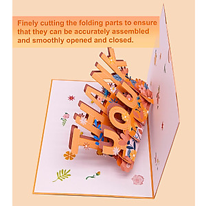 Sharonlily Thank You Pop Up Card, 3D Popup Thank You Gift Cards, Teacher Appreciation Card Thanks Giving Card for Parents, Friends, Colleague, Doctor