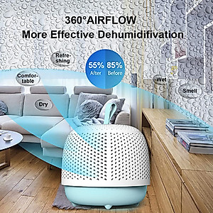 LUOWAN MINI Dehumidifier Portable Small Dehumidifier for Wardrobe,Dressing table,Cloakroom,Shoebox,Car,Bedroom,Bathroom(Blue)