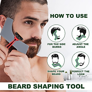 Beard Kit,Beard Growth Grooming Kit w/2 Pack Beard Oil & 2 Pack Beard Balm,Christmas Stocking Stuffers Gifts for Men Him Husband Dad Boyfriend,Shaving Kit w/Beard Wash Comb Brush (Orange)