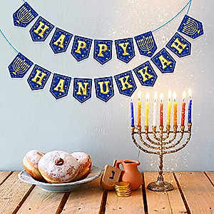 Happy Hanukkah Banner Chanukah Letter Banner Decoration Hanukkah Party Decoration Paper Letter for Hanukkah Party Decoration Supply
