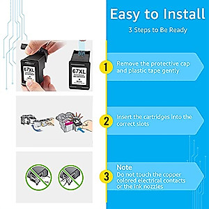 Palmtree Remanufactured Ink Cartridge Replacement for 67XL 67 XL for Deskjet 2755e 2755 2752 2752e Envy 6455e 6055e 6055 6052 6075 Deskjet Plus 4152 4155 4155e Printer (1 Black, 1 Tri-Color)