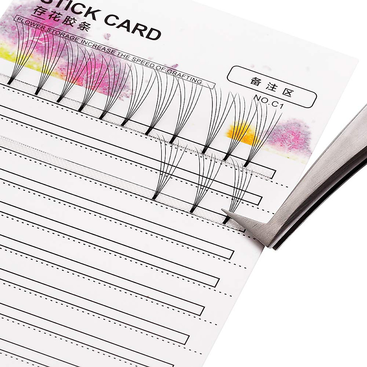 FADLASH Volume Fans Holder for Easy Fan Volume Lashes, 20Pcs Storage Card, Cruelty Free, Black