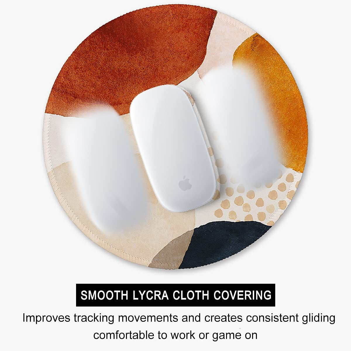 Auhoahsil Mouse Pad, Abstract Art Round Non-Slip Rubber Mousepad with Stitched Edges for Wireless Mouse Laptop Computer Gaming Office Travel Men Women Kids, Cute Design, 8.7 x 8.7 in, Stones