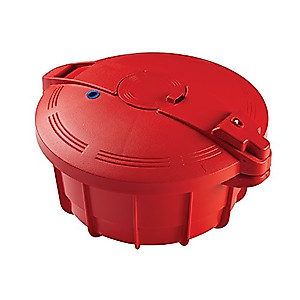 SilverStone 51388 Microwave BPA Free Microwave Pressure Cooker - 3.4 Quart, Red