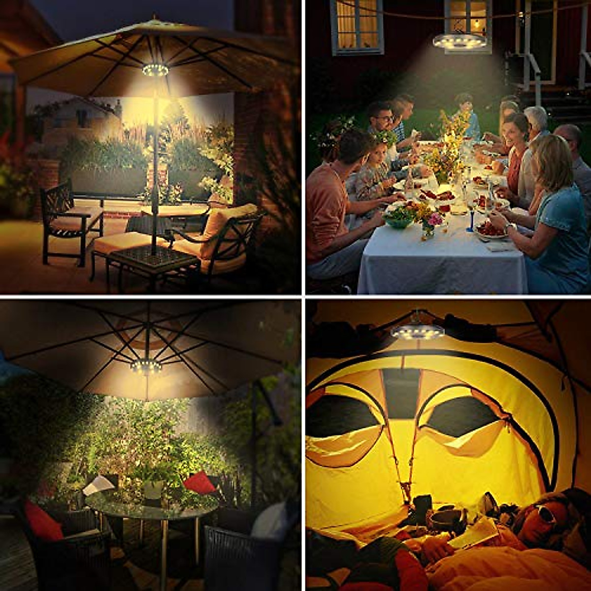 OYOCO Warm White Patio Umbrella Light 3 Brightness Modes Cordless 28 LED Lights at 200 lumens 4 x AA Battery Operated,Umbrella Pole Light for Patio Umbrellas,Camping Tents