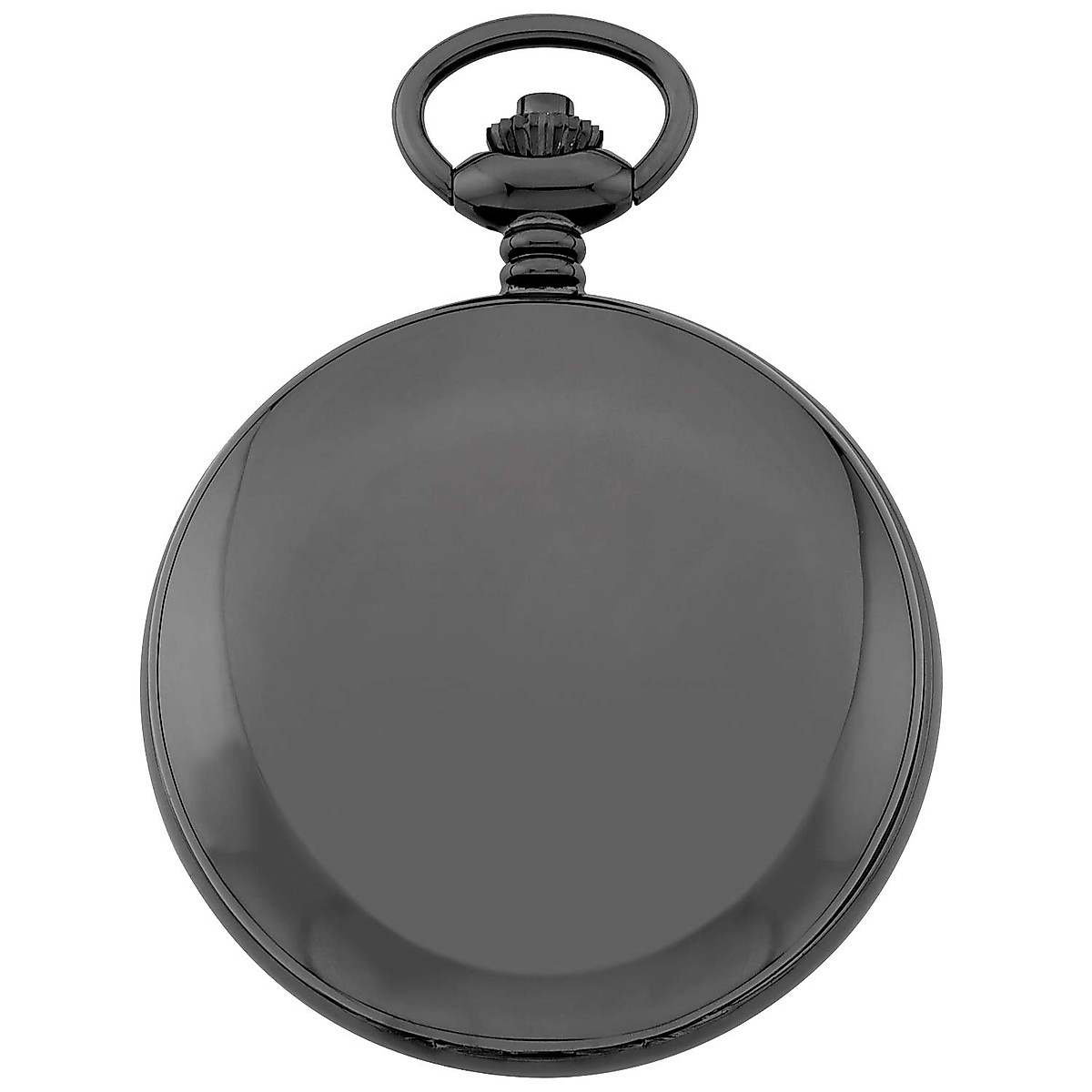 Gotham Men's Gunmetal Railroad Dial Double Hunter 17 Jewel Mechanical Pocket Watch # GWC18806B