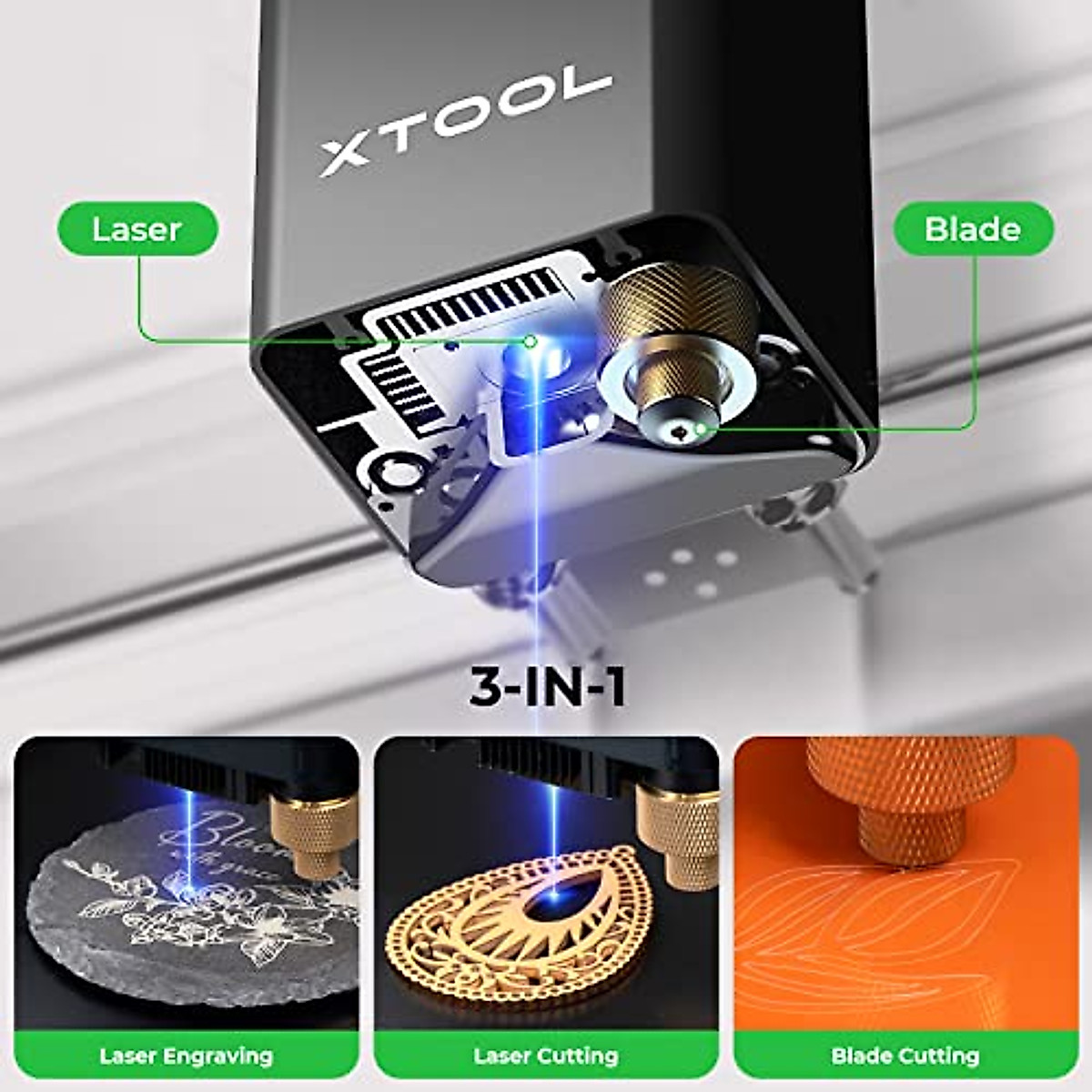 xTool M1 5w Compact 3-in-1 Laser Engraver & Die Cutting Machine with Material Box, Higher Accuracy & Smarter 16MP Auto-Focus, Create Christmas DIY Wood/Metal/Paper/Acrylic/Iron-on/Vinyl, Home Decor