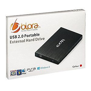 BIPRA 500Gb 500 Gb 2.5 USB 2.0 External Pocket Slim Hard Drive - Red - Fat32 (500Gb)