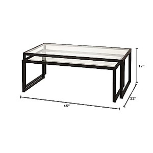 Henn&Hart Rectangular Nested Coffee Table in Blackened Bronze, Modern coffee tables for living room, studio apartment essentials