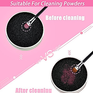 TailaiMei 2 Pack Color Removal Cleaner Sponge, Quickly & Easily Clean Makeup Brushes Powder Without Water or Chemical Solutions Eliminating Drying Time - Switch Eyeshadow Colored Immediately