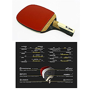 JISAM TRADE Champion XIOM M8.0P Ping Pong Racket Table Tennis Penholder Type for Professional + Key Ring