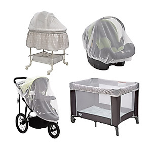 Delta Children, Baby Mosquito and Bug Nets for Strollers & Joggers, Pack n' Plays, Infant Car Seats & Bassinets. 2-Pack. Breathable with Elastic for Easy fit