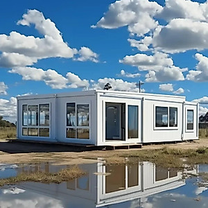Outdoor Modern Fold Prefab Waterproof Extendable Folding Container Tiny House Tiny Homes on Wheels 2 Bedroom