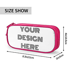 Custom Pencil Case Design Your Own Big Capacity Multifunction PersonalizedBox Bag for Students Stationery,School,Office Pink, One Size