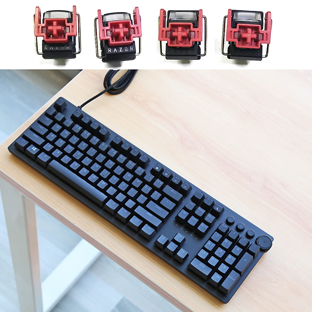 Hot-Swappable DIY Clicky Linear Optical Switches for Razer Huntsman Elite Kit Red Mechanical Gaming Keyboard Accessories hot swap switches Keyboard