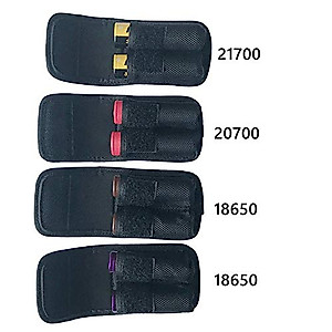 4 Pcs of Nylon Case Pouch Holder Bag Storage for 2X18650 or 2X20700 or 2X21700 or 2XCR123A Battery W/Belt Holster (Batteries are not Included) for Samsung INR21700 30T 40T,Sanyo NCR20700B 18650