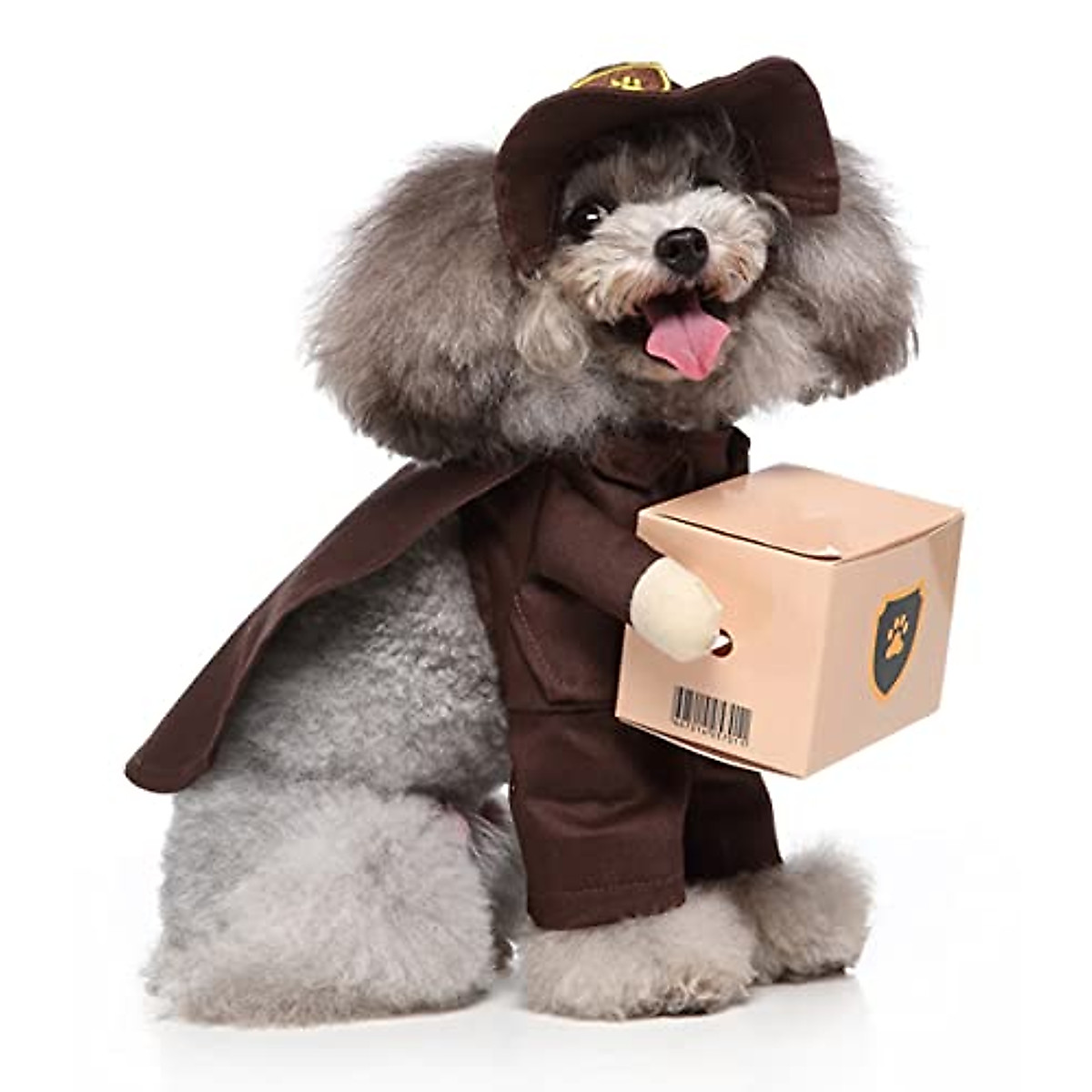 XIAOYU Pet Dog Cat Halloween Costume, Funny Halloween Christmas Party Clothes Apparel for Small Dog Cat Cosplay, Porter Costume, L