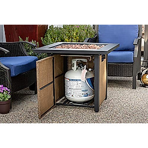 Bond Manufacturing 51846 28in Woodleaf Fire Pit, Black/Tan