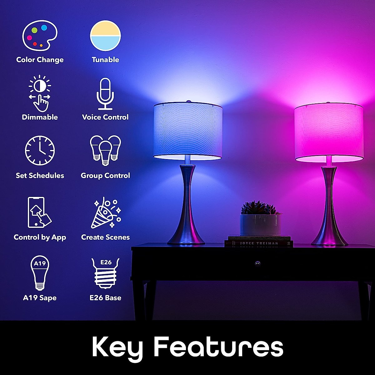 Geeni Prisma Plus 800 WiFi LED Smart Light Bulb, Brighter Color & Tunable White (2700-6500K), 1-Pack, A19 60W, No Hub Required, Light Bulb Works with Amazon Alexa, Google Home
