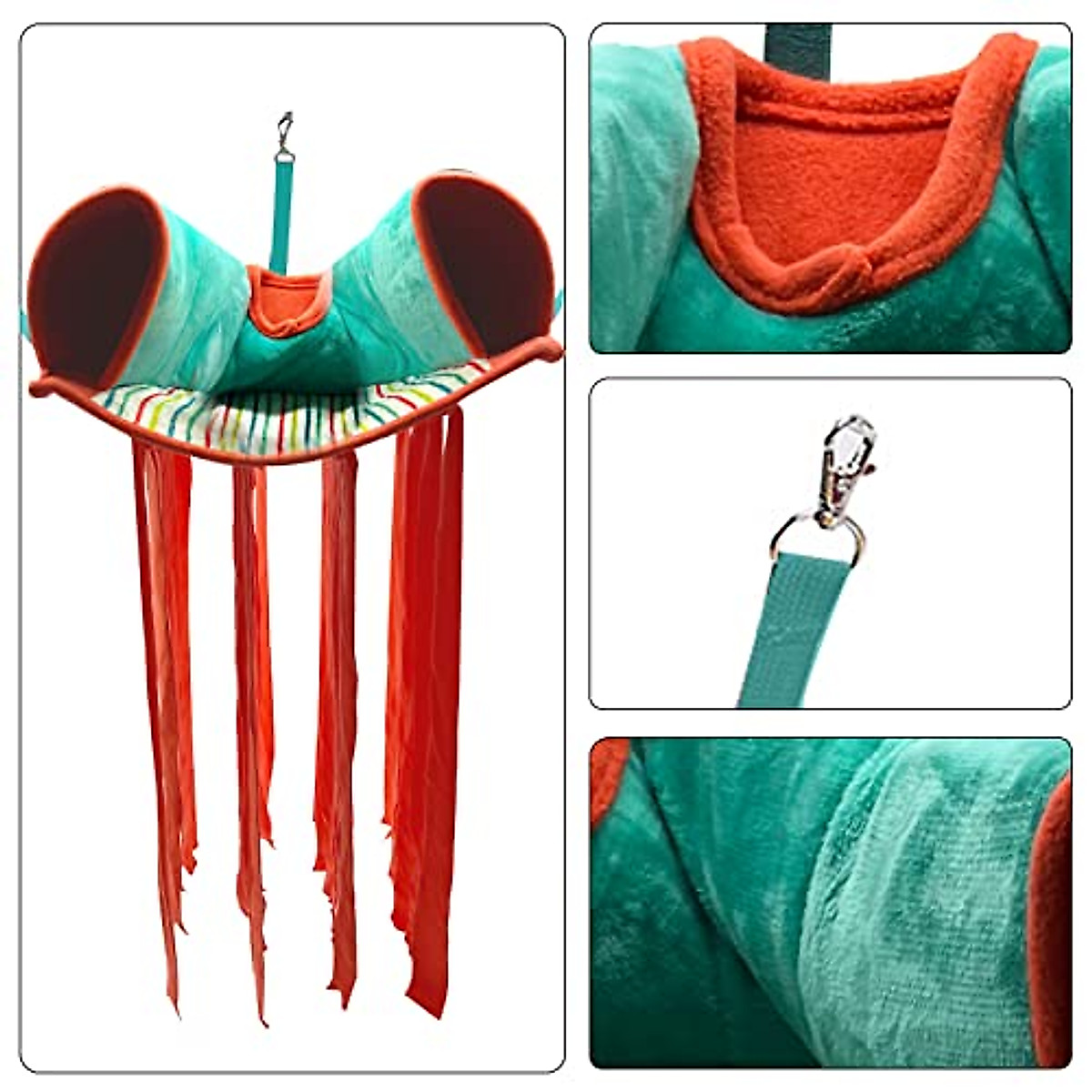 PINVNBY Hamster Tunnel Hammock Hanging Ferret Hideout Cage Accessories Guinea Pig Hammock Sugar Glider Hideaway Tent Toys for Chinchilla Rats Hedgehog Squirrel and Other Small Animals