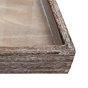 MOOCA Wood Glass Top Jewelry Display Case Accessories Storage, Wooden Jewelry Tray for Collectibles, Pocket Knife Display Case with Metal Clasp and Tempered Glass Top Lid, 2.75 Inch High, Coffee