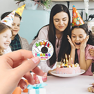Bowling Party Thank You Sticker Labels, 2" Party Circle Stickers, Great for Party Favors, Envelope Seals & Goodie Bags（54 Count）