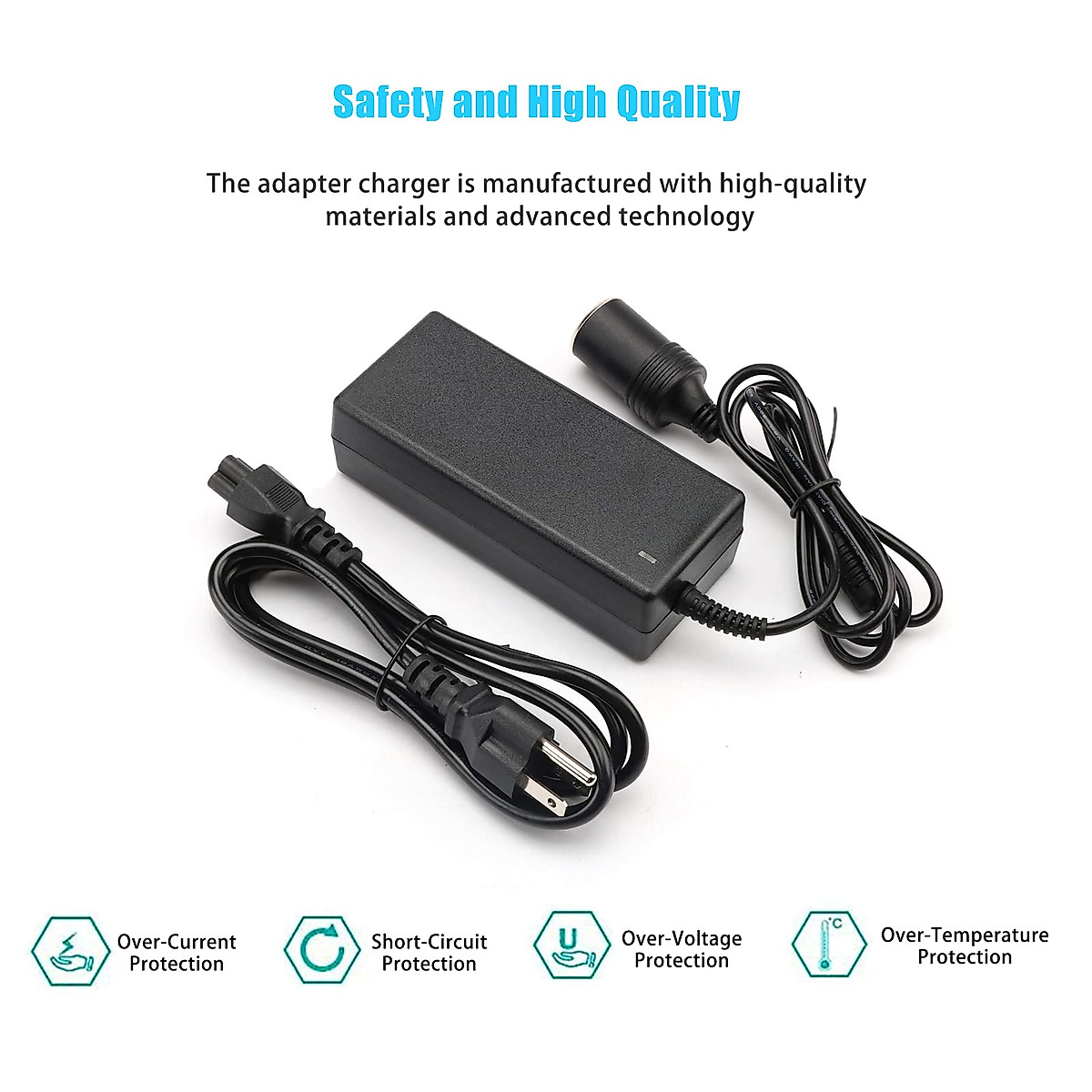 12V 8.5A 100W AC to DC Converter for Car Cigarette Lighter Socket AC/DC Power Supply Adapter for Car Vacuums, Air Compressor, Portable Freezer and Other Devices Power Supply Adapter