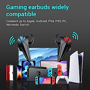 Wireless Earbuds Noise Cancelling,48 Hours Playtime Low latency Gaming Earbuds 5.3 Bluetooth Headphone IPX5 Waterproof Immersive Deep Bass Bluetooth EarBuds Compatible with Apple & Android&PS4/PS5