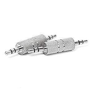 VizGiz 5 Pack 3.5mm Male to Male Coupler Extension Cable Joiner 1/8 inch TRS Stereo Audio Wire Adapter Jack Plug Connector for BT Receiver AUX-in Cord PC MP3 Player Car Transmitter