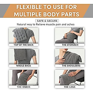 UNCN Wide Microwave Heating pad with Washable Cover 9 * 15" Microwavable Hot Pad for Neck Shoulder, Cramps, Back Cordless Warm Compress Weighted Moist Heat Pack for Aches, Unscented