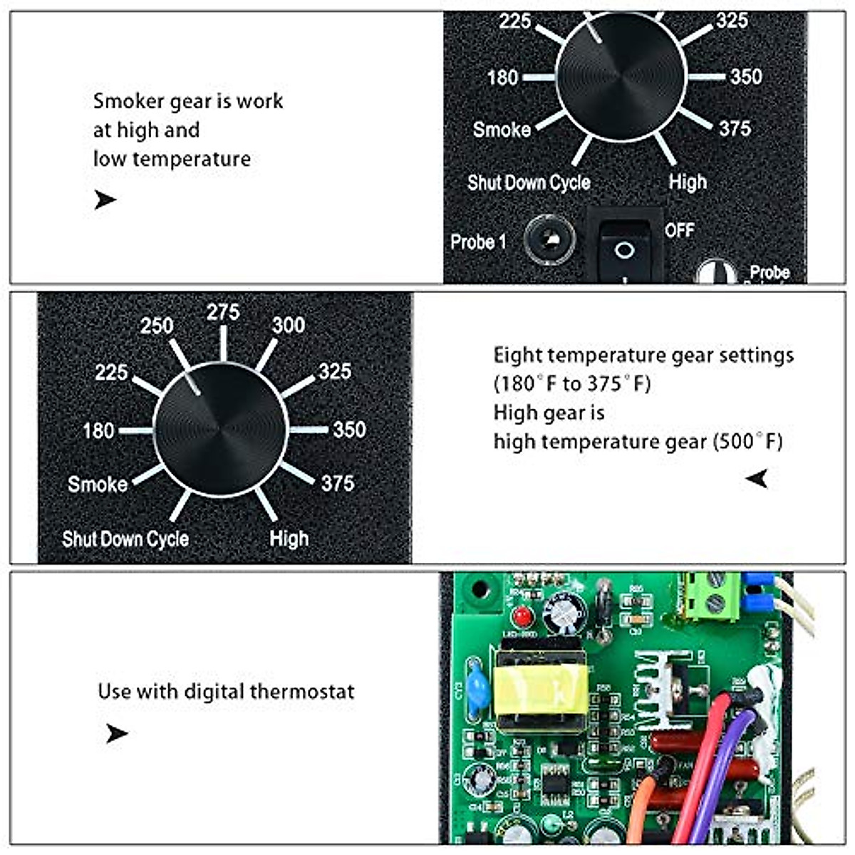 briidea Digital Thermostat Kit, Barbecue Grill Temperature Control Panel Kit, Thermometer Pro Controller Compatible with Traeger Wood Pellet Grills