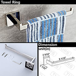 TURS Bathroom Accessories 4-Pieces Bathroom Hardware Set Polished Chrome Towel Bar Set Stainless Steel Towel Holder Set