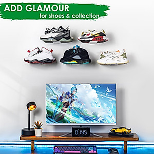 BEZONO Shoe Floating Display Shelves Wall Mount Set of 5 - Sturdy Acrylic Levitating Sneakers Shelves - Easy to Install, Display Your Top Shoes…