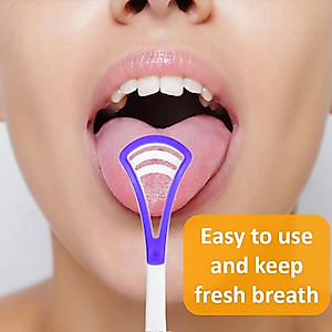 SenseYo Colorful 6 Pcs 100% BPA Free Tongue Scraper Cleaner Universal for Adults Kids for Reducing Bad Breath Keeping Oral Health