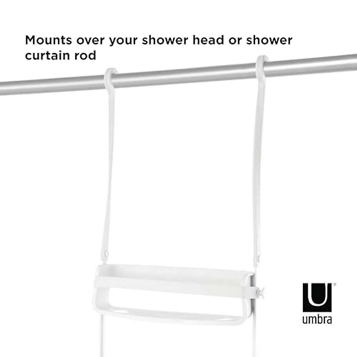 Umbra Flex Hanging Shower Caddy, Bathtub Shelf and Bathroom Organizer, White