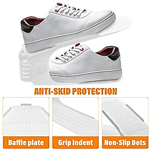 LEIMO KPARTS Shoe Slots Organizer, 20-PACK Adjustable Shoe Stacker, Double Layer Stack Shoe Holder Space Saver, White Shoe Stacker for Closet Organization