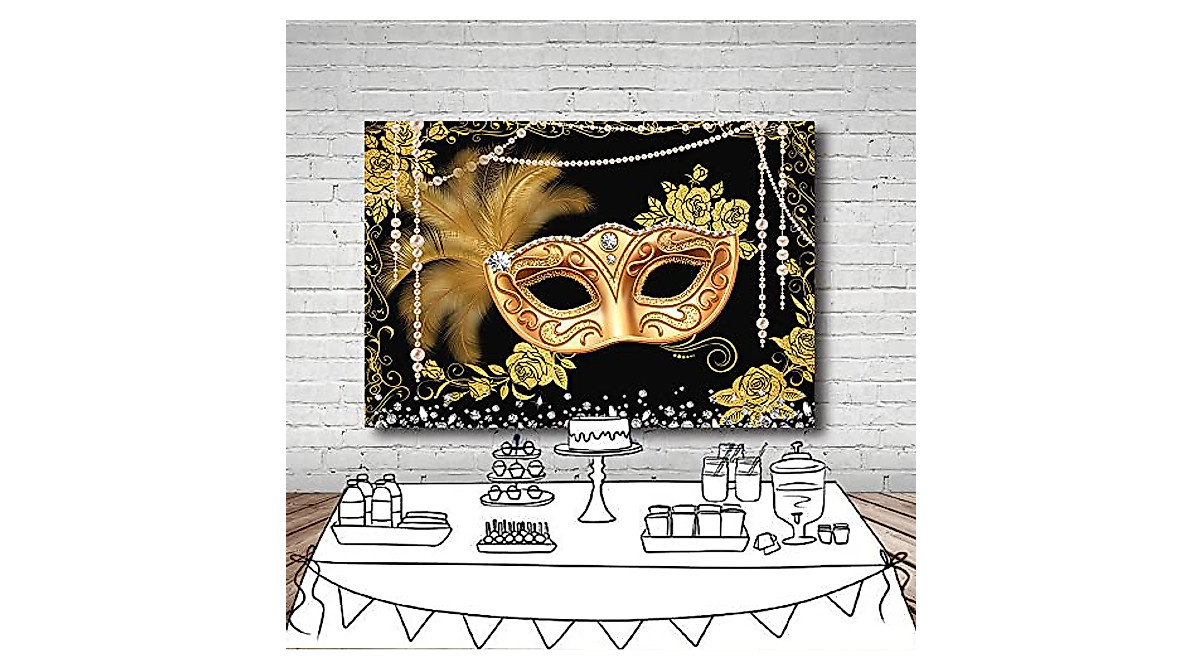 MEHOFOND Masquerade Ball Backdrop - Elevate Your Events