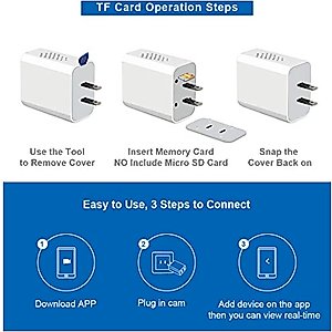 TOQI Spy Camera Wireless Hidden WiFi Camera with Remote Viewing, 2023 Newest Version 1080P HD Nanny Cam/Security Camera Indoor Video Recorder Motion Activated, Support iOS/Android, White, No Audio