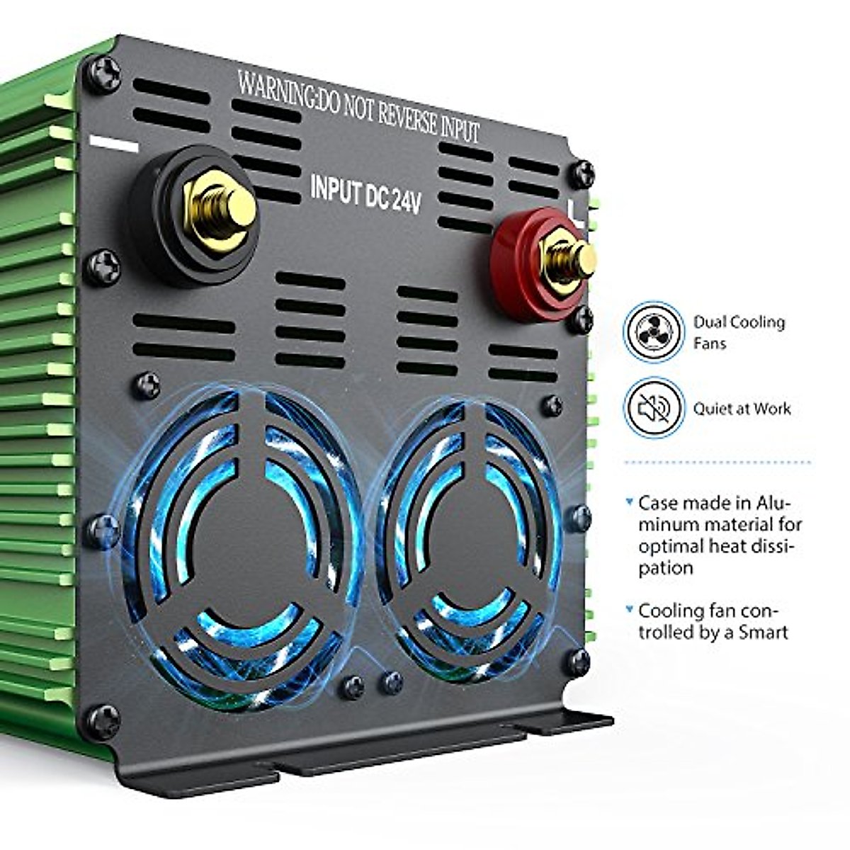 EDECOA 3000W 24V Power Inverter Modified Sine Wave DC 24V to 110V 120V AC Converter with Remote Controller and Hardwire Terminal LCD Display