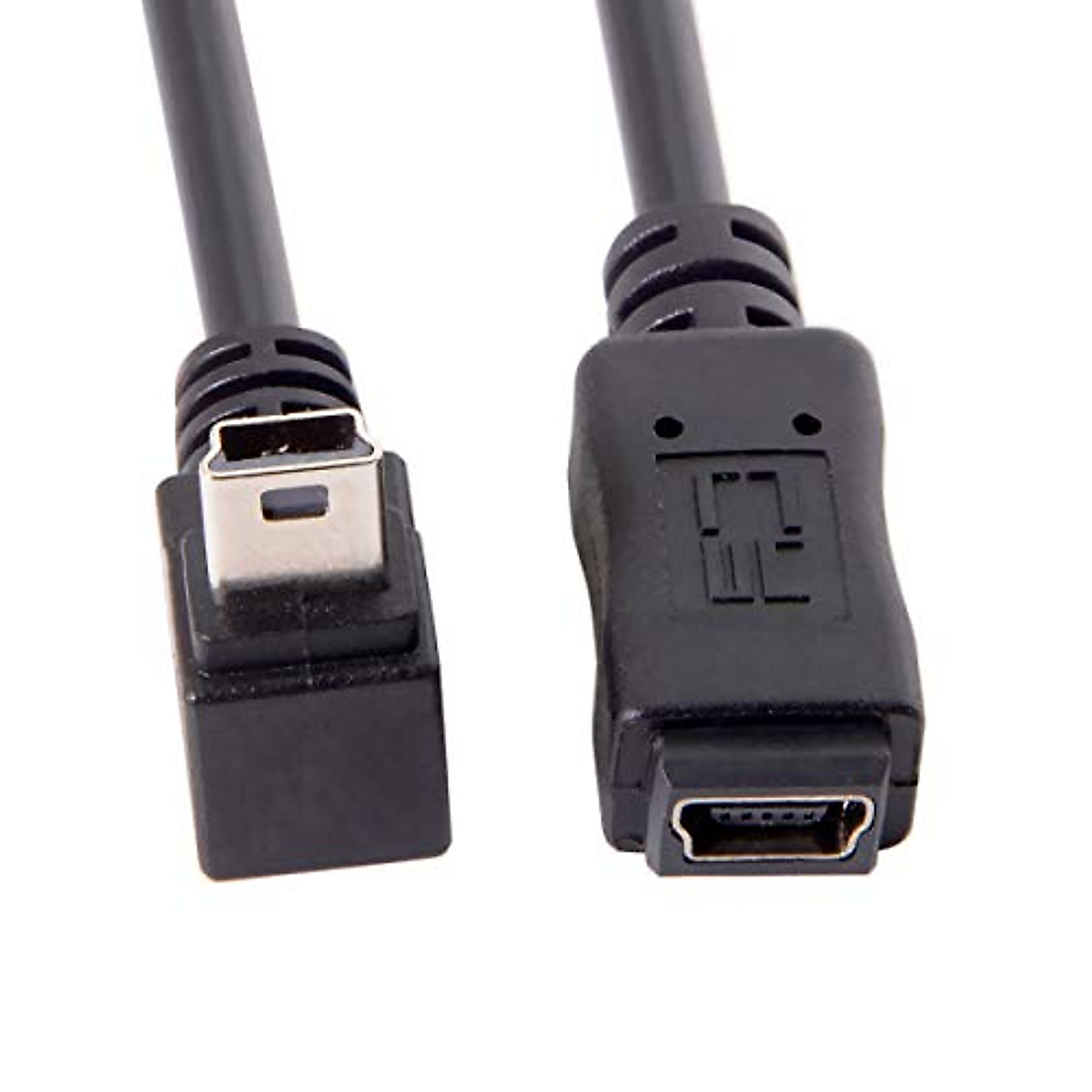chenyang 2 Pack Mini USB Extension Cable USB 2.0 Mini USB 5Pin Male to Female 90 Degree Angled Data Power Extension Cable Adapter 0.2M